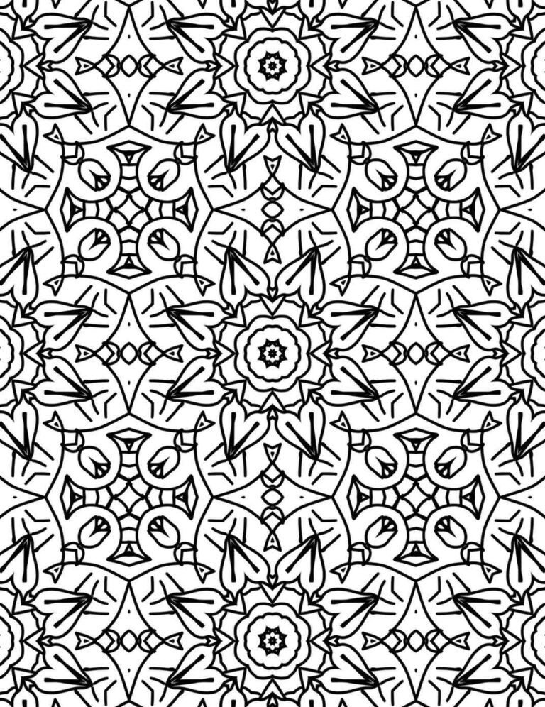 Floral Compass Mandala – Free Printable Heart & Spiral Pattern for ...