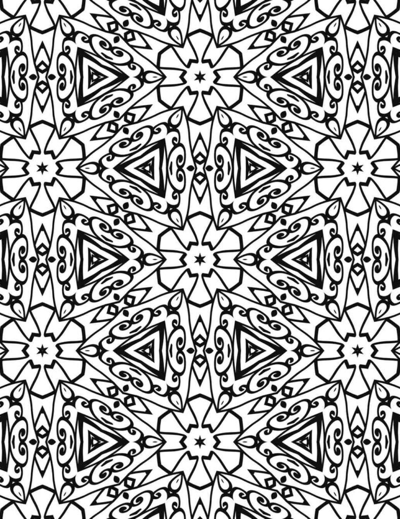 Intricate Geometric Harmony: A Free Printable Mandala for Mindful ...