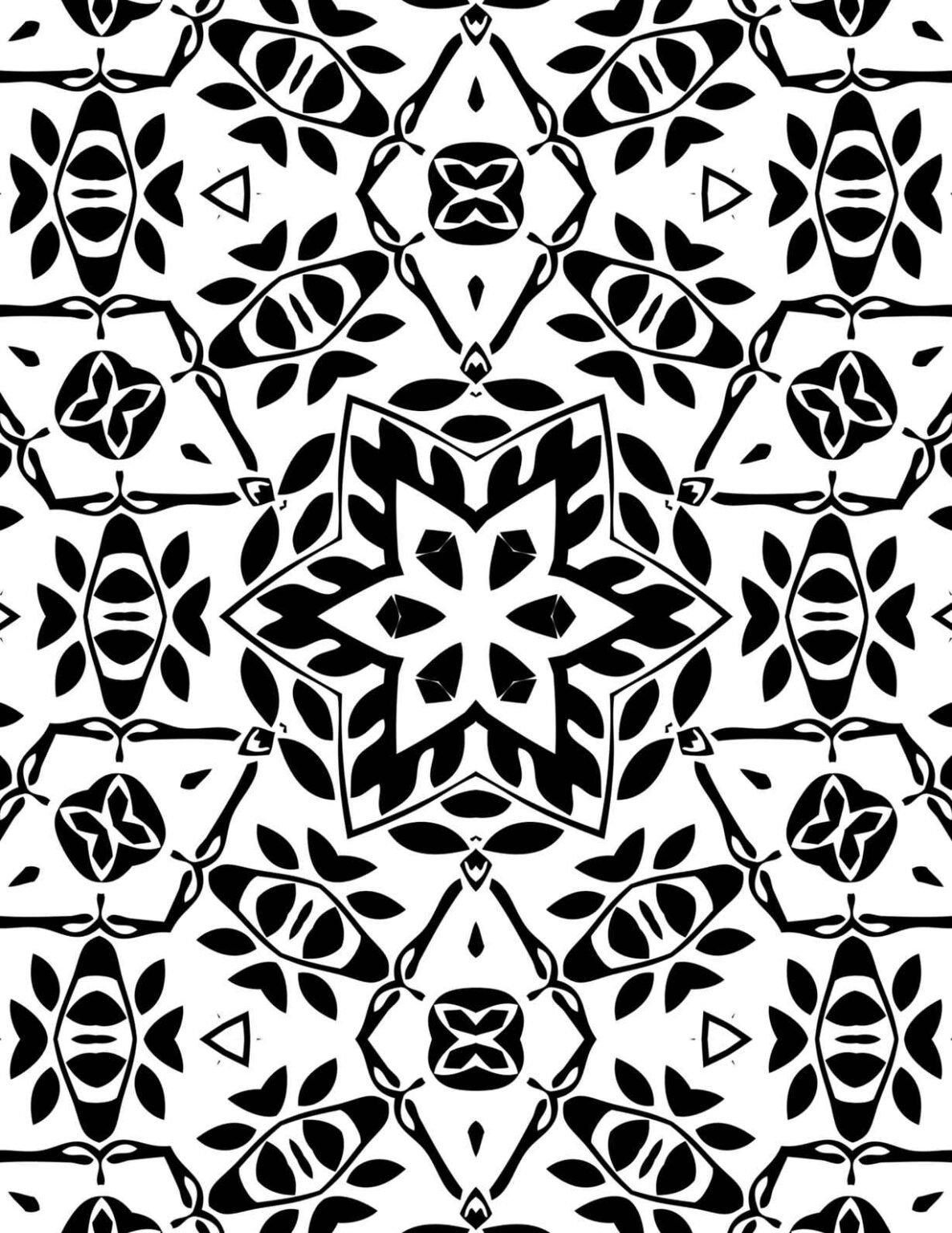 Leafy Star Mandala: Free Printable for Nature-Inspired Ca – The Fox ...